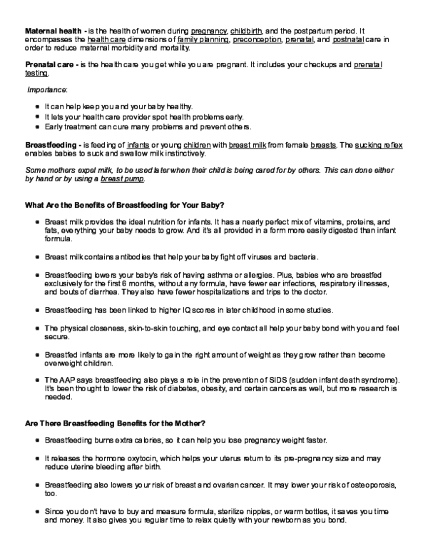 (PDF) Maternal Health