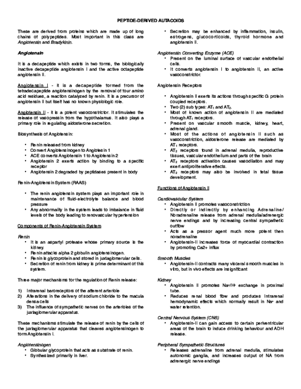 (PDF) Peptide-derived Autacoids