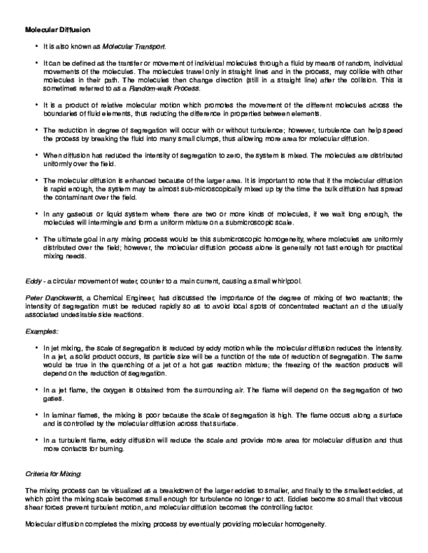 (PDF) Molecular Diffusion