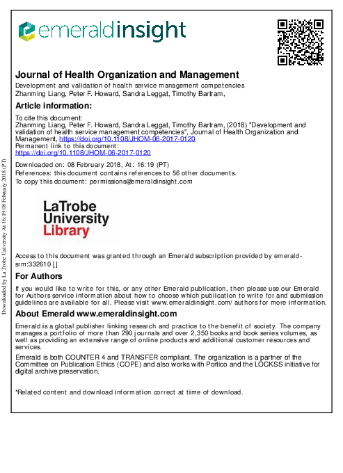 (PDF) Journal of Health Organization and Management Development and ...