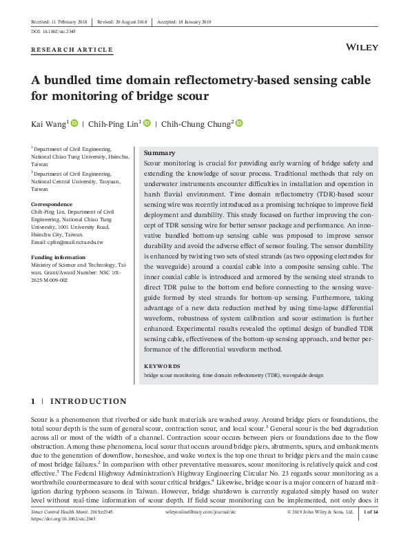 (PDF) A bundled time domain reflectometry-based sensing cable for ...