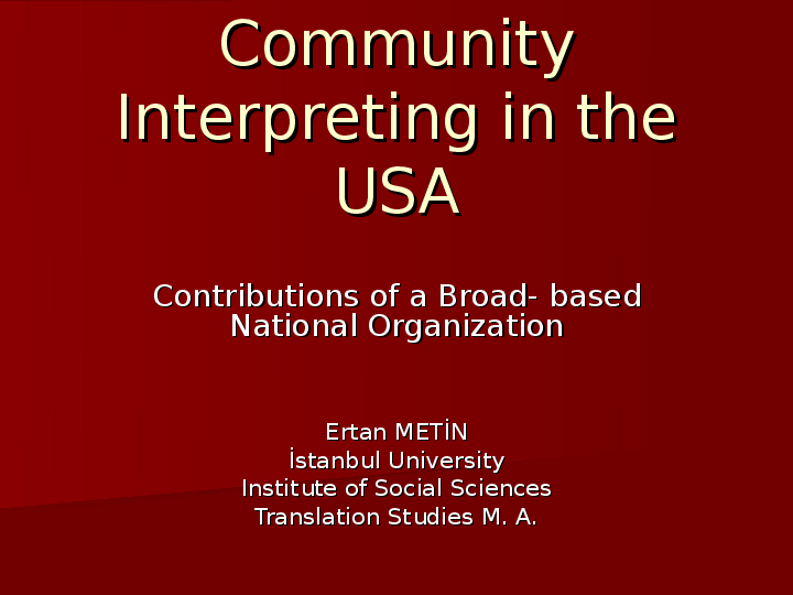 (PPT) Community Interpreting
