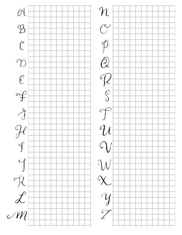 (PDF) Calligraphy practice sheet uppercase | Irene Ruiz - Academia.edu