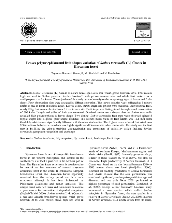 (PDF) Leaves polymorphism and fruit shapes variation of Sorbus ...