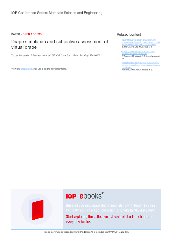 (PDF) Drape simulation and subjective assessment of virtual drape ...