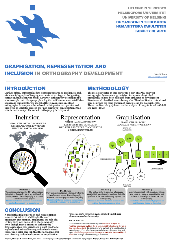 (PDF) Graphisation, representation and inclusion in orthography ...