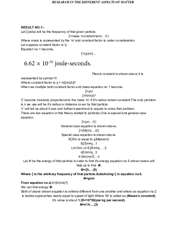 (PDF) Study of matter behaviour.