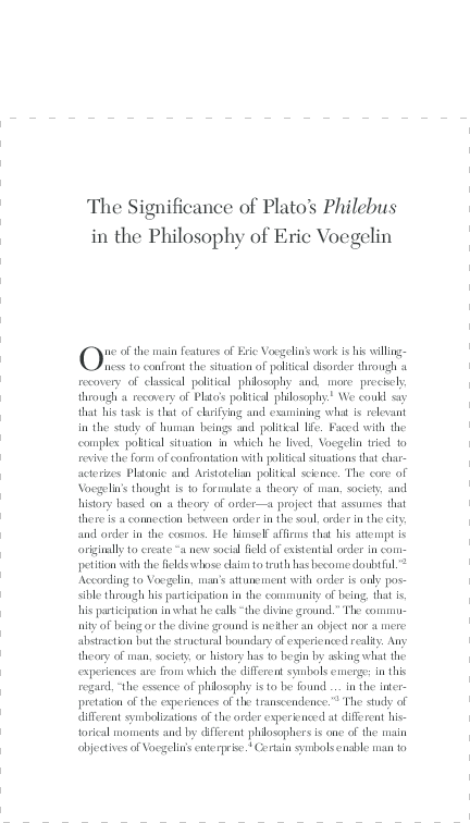 (PDF) The Significance of Plato's Philebus in the Philosophy of Eric ...