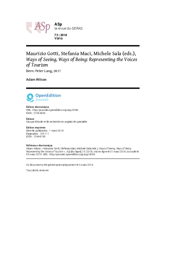 (PDF) Maurizio Gotti, Stefania Maci, Michele Sala (eds.), Ways of ...