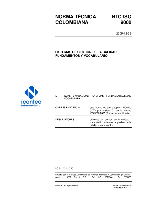 (PDF) NORMA TÉCNICA NTC-ISO COLOMBIANA 9000