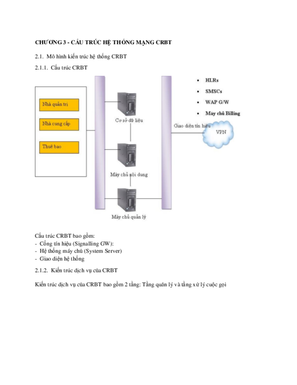 (DOC) CẤU TRÚC HỆ THỐNG MẠNG CRBT