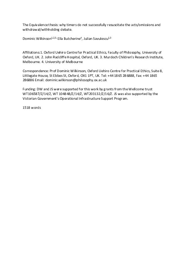 (DOC) The Equivalence thesis: why timers do not successfully ...