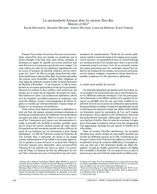 (PDF) La spectacularité baroque dans les anciens Pays-Bas: Moyens et fins