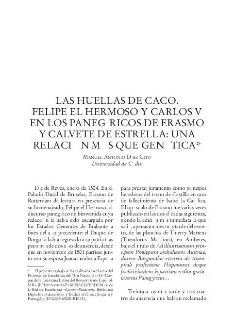 (PDF) Las huellas de Caco: Felipe el Hermoso y Carlos V en los ...