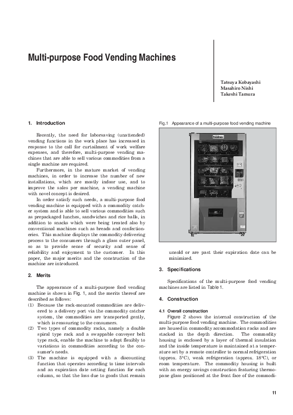 (PDF) Multi-purpose Food Vending Machines Multi-purpose Food Vending ...