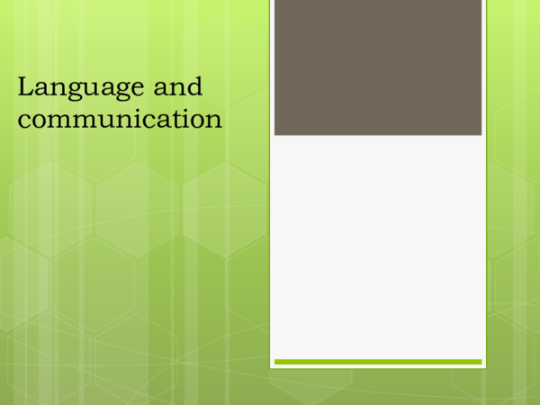 (PPT) Language and communication