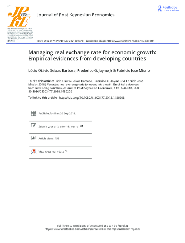 (PDF) Managing real exchange rate for economic growth Empirical ...