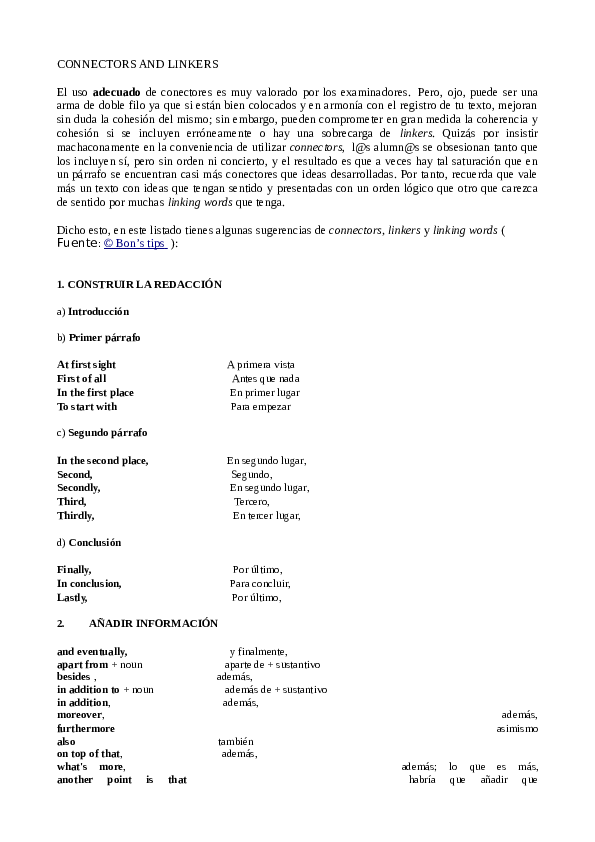 (PDF) CONNECTORS AND LINKERS