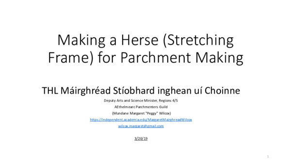 (PDF) Making a Herse (Stretching Frame) for Parchment Making