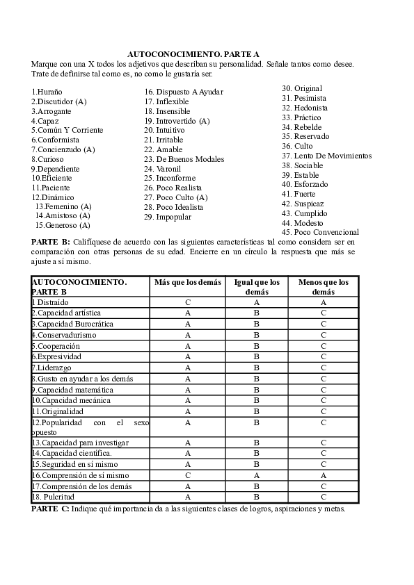 (DOC) Test de holland inventario de preferencias vocacionales