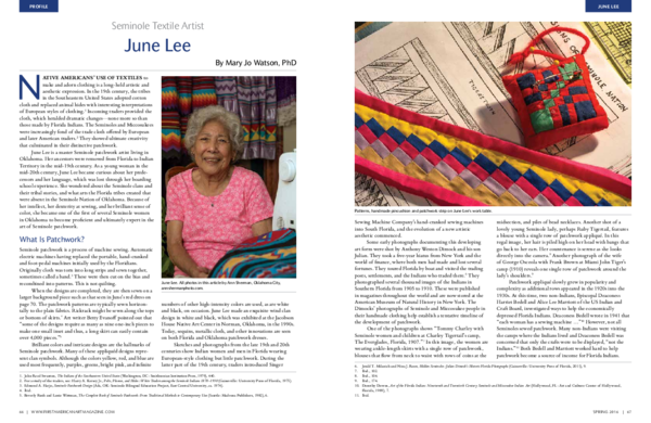 (PDF) June Lee: Seminole Textile Artist