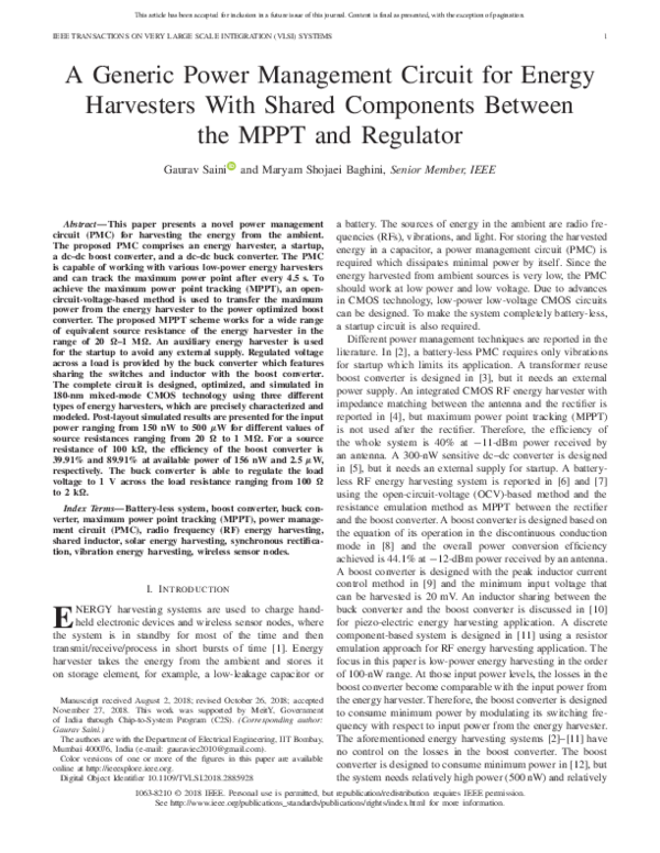 (PDF) A Generic Power Management Circuit for Energy Harvesters With ...