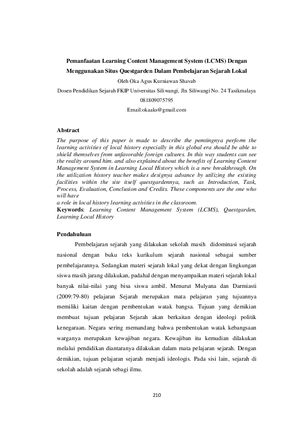 (PDF) Pemanfaatan Learning Content Management System (LCMS) Dengan Menggunakan Situs Questgarden ...