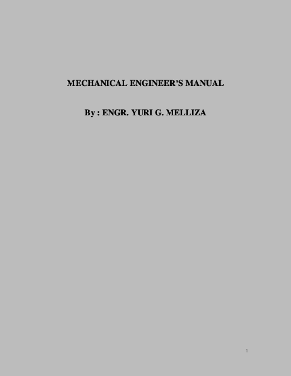(PDF) MECHANICAL ENGINEER'S MANUAL