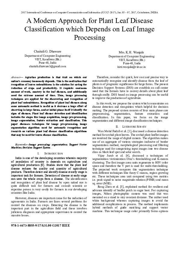 A Modern Approach for Plant Leaf Disease Classification which Depends ...