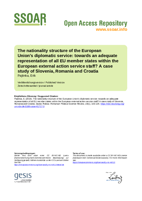 (PDF) The nationality structure of the European Union's diplomatic ...