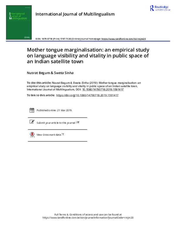 (PDF) International Journal of Multilingualism Mother tongue ...