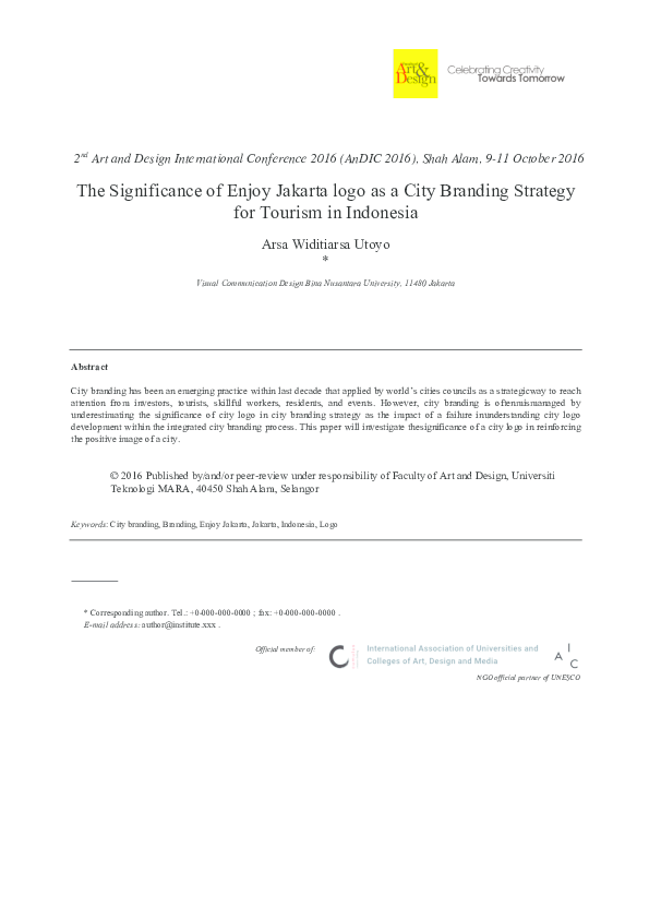 (PDF) The Significance of Enjoy Jakarta logo as a City Branding ...