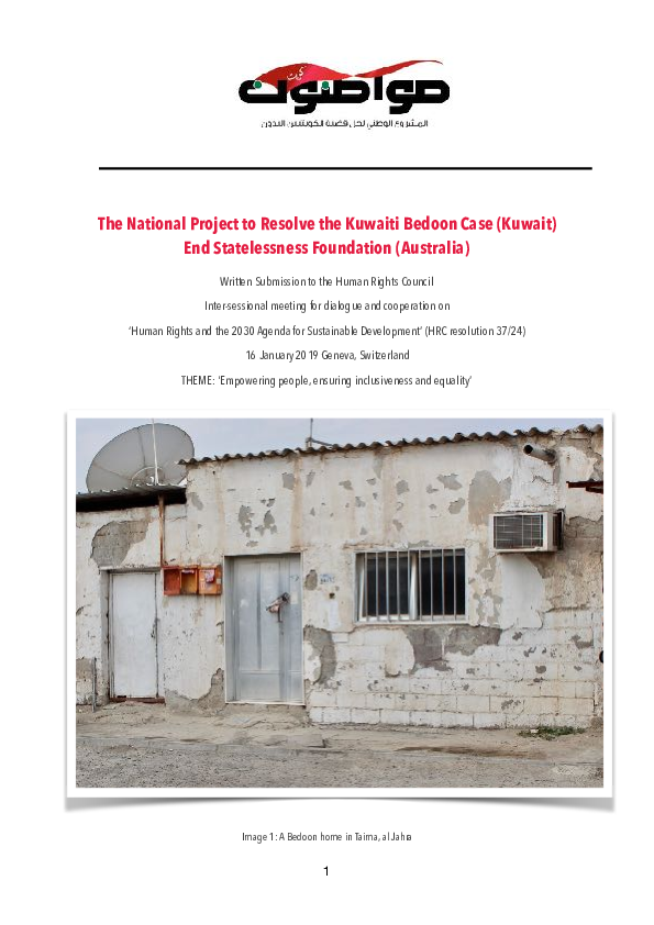 (PDF) The Stateless Bedoun of Kuwait - Their Right To Inclusion in the ...
