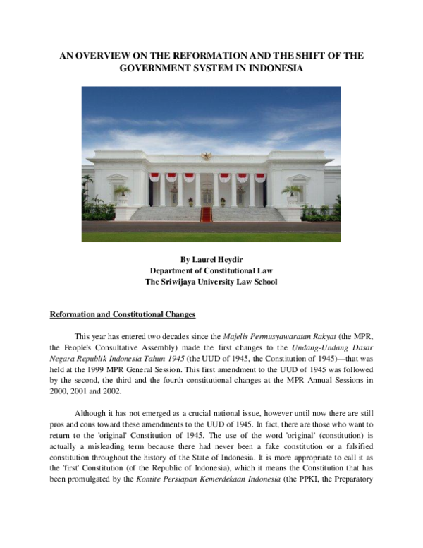 (PDF) AN OVERVIEW ON THE REFORMATION AND THE SHIFT OF THE SYSTEM OF ...