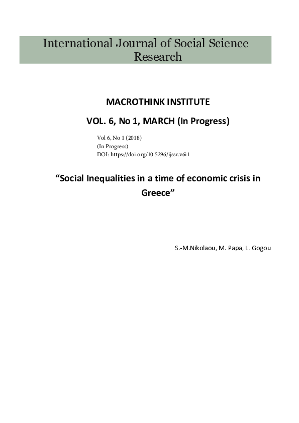 (PDF) International Journal of Social Science Research, Macrothink Institut