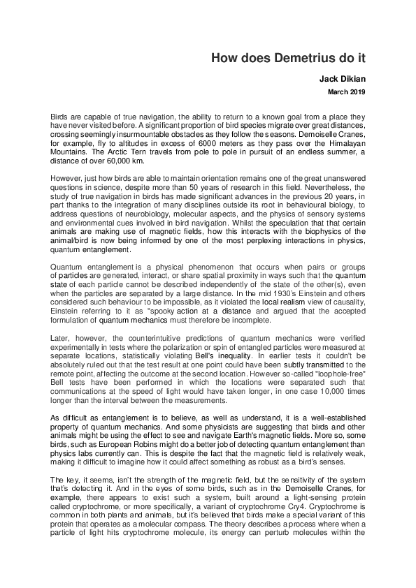 (PDF) How does Demetrius do it