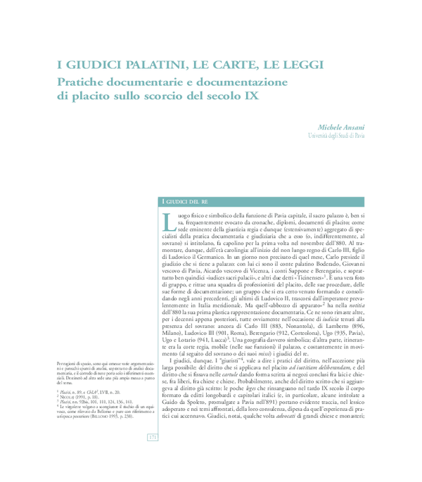 (PDF) Michele Ansani, I giudici palatini, le carte, le leggi. Pratiche ...