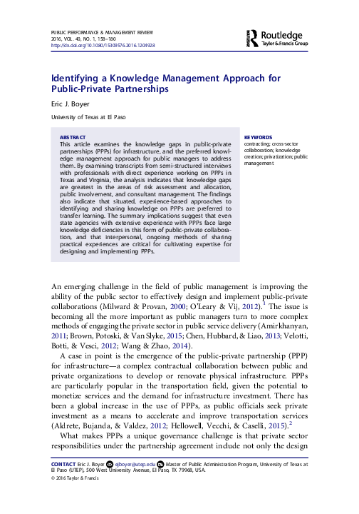 (PDF) Identifying a Knowledge Management Approach for Public-Private ...
