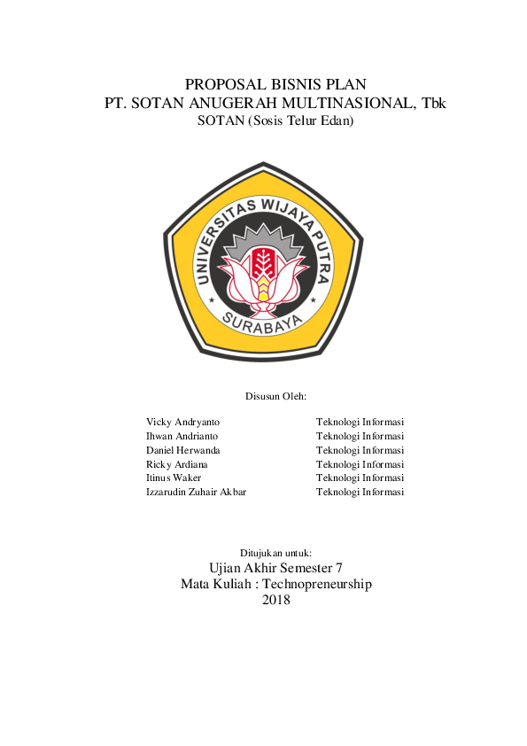 (PDF) Proposal Bisnis Plan
