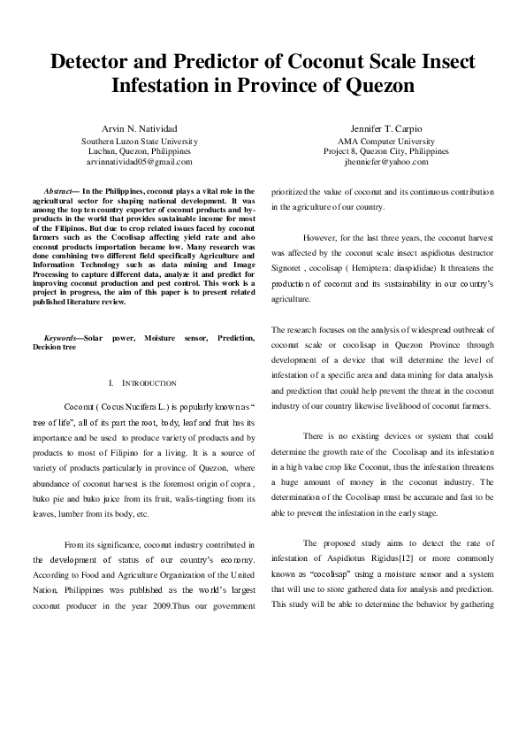 (PDF) Detector and Predictor of Coconut Scale Insect Infestation in ...