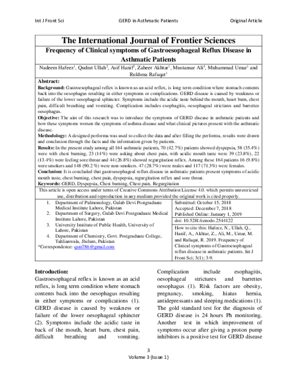 (PDF) The International Journal of Frontier Sciences Frequency of ...