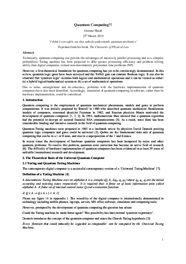(PDF) Quantum Computing?!