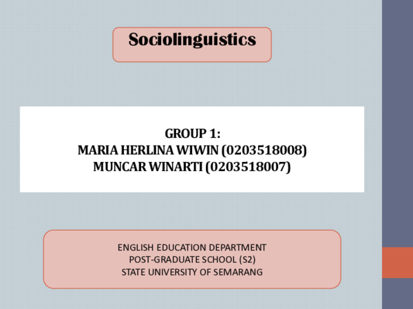 (PPT) SOCIOLINGUISTICS