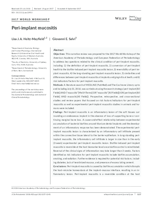 (PDF) Peri-implant mucositis