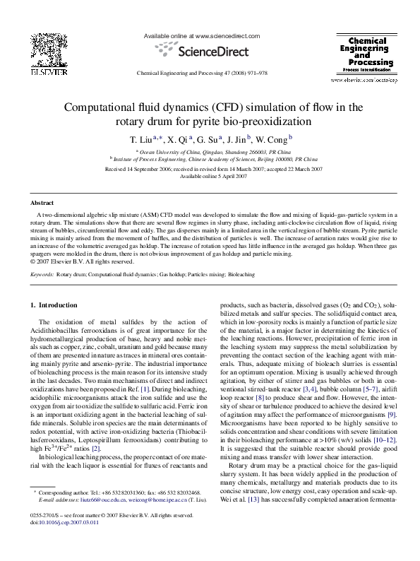 Pdf Computational Fluid Dynamics Cfd Simulation Of Flow In The