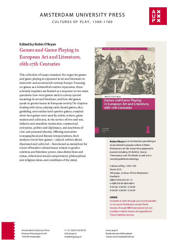 (PDF) New book, Games and Game Playing in European Art and Literature ...