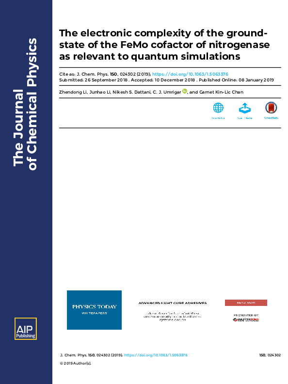 (PDF) The electronic complexity of the ground-state of the FeMo ...