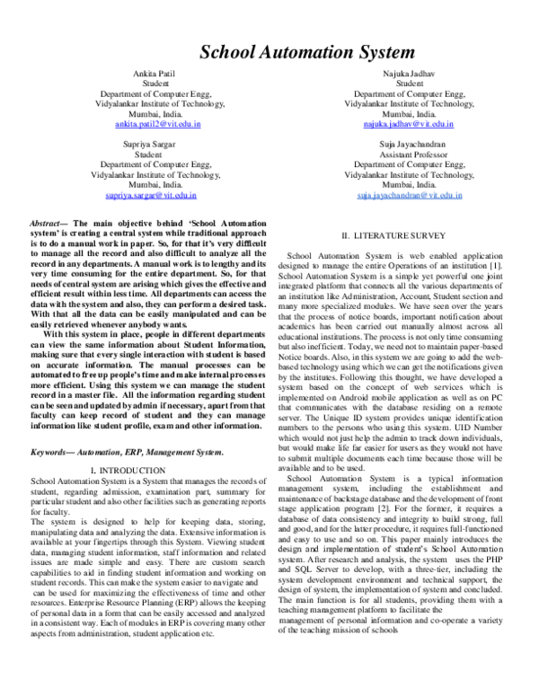 (PDF) School Automation System