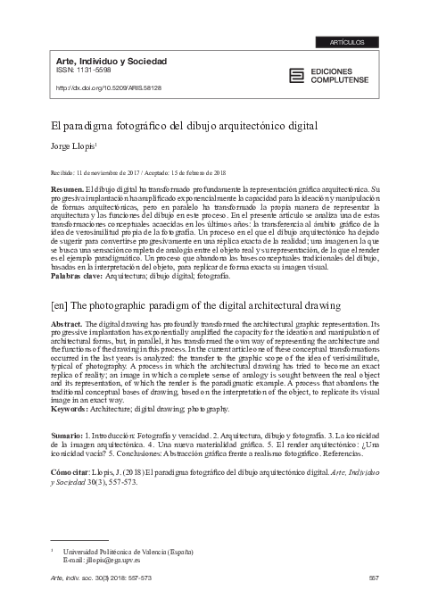(PDF) El paradigma fotográfico del dibujo arquitectónico digital