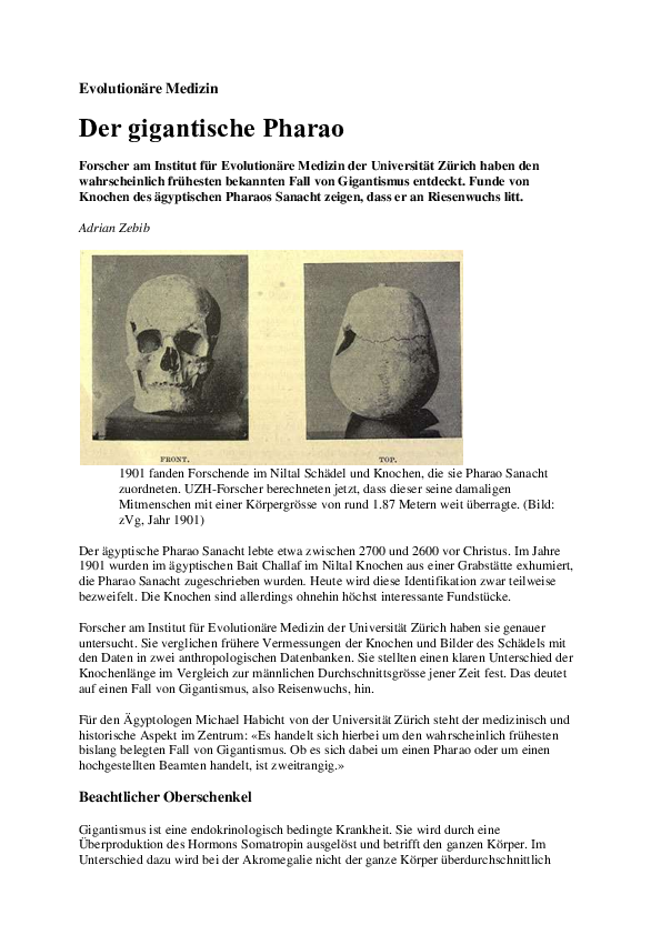 (PDF) Press release: Oldest case of gigantism? Assessment of the ...